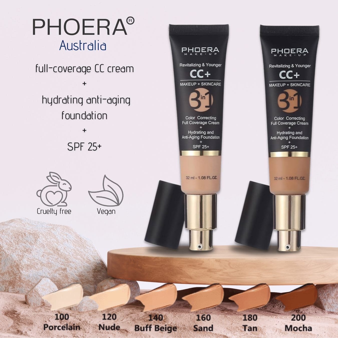 PHOERA CC+ Cream Foundation – Phoera Cosmetics Australia